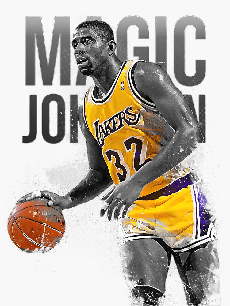 "Magic Johnson " Sticker for Sale by muffinground | Redbubble