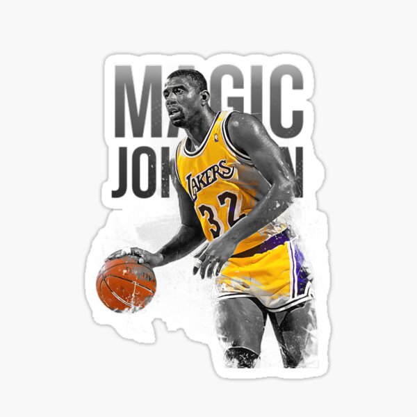 "Magic Johnson " Sticker for Sale by muffinground | Redbubble