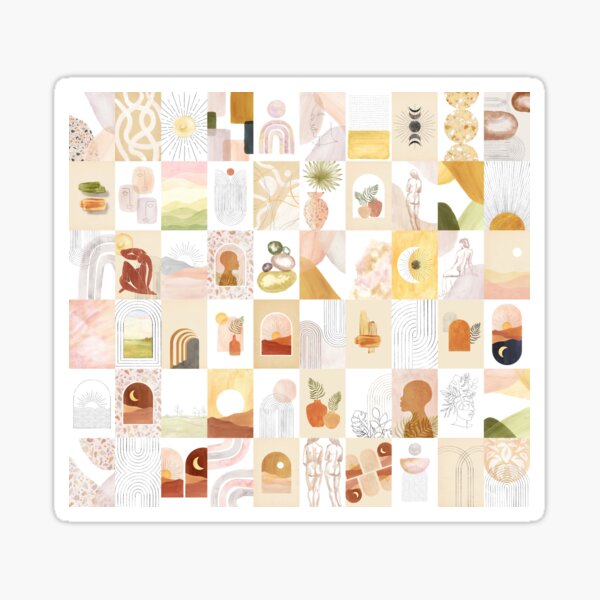 "Aesthetic boho collage kit" Sticker for Sale by WhalesWay | Redbubble