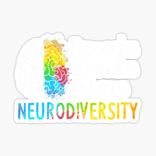 "Neurodiversity Autism Spectrum ASD ADHD Rainbow Brain" Sticker by ...