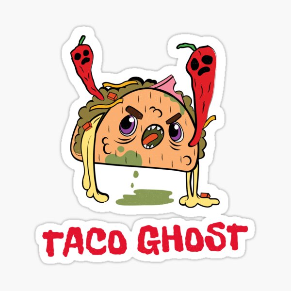""Taco Ghost" Halloween Fast Food" Sticker for Sale by ARV-08 | Redbubble