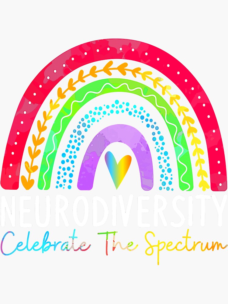 "Neurodiversity Autism Spectrum ASD ADHD Rainbow" Sticker for Sale by ...