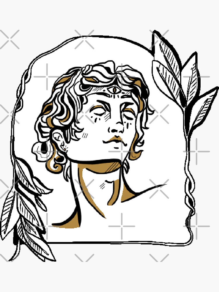 "Apollo Drawing" Sticker for Sale by crowhound | Redbubble