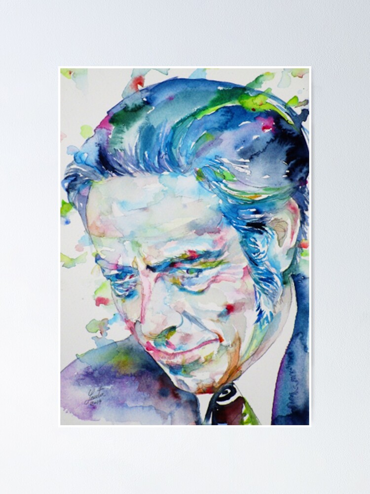 "Alan Watts ALAN WATTS watercolor portrait " Poster for Sale by ...