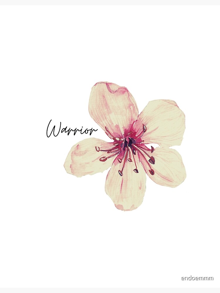"WARRIOR: Cursive writing typography with white and pink flower lily ...