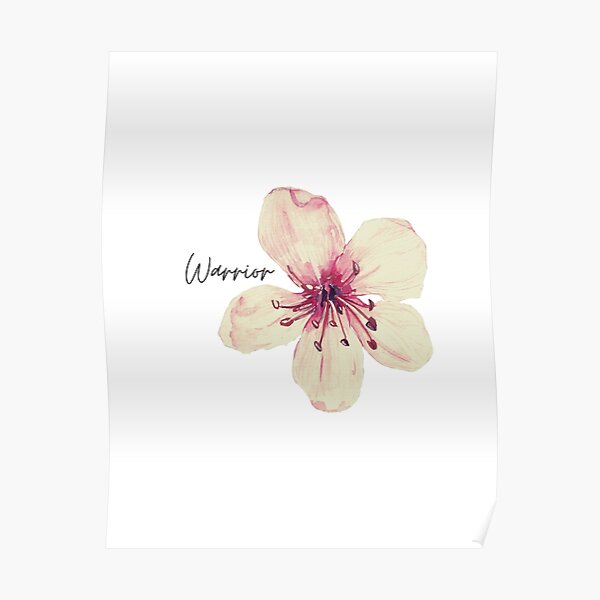 "WARRIOR: Cursive writing typography with white and pink flower lily ...
