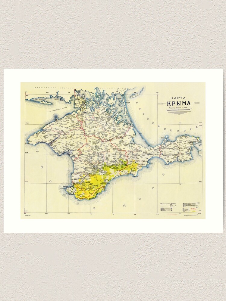 "Vintage Map of Crimea (1922)" Art Print for Sale by BravuraMedia ...