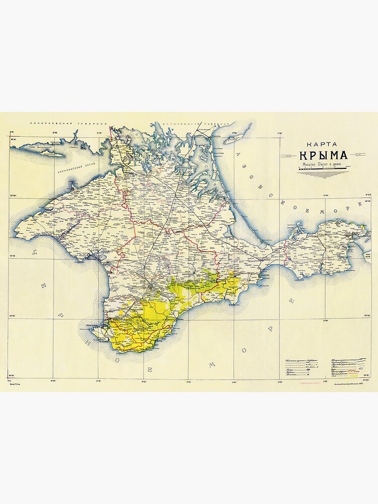 "Vintage Map of Crimea (1922)" Poster by BravuraMedia | Redbubble