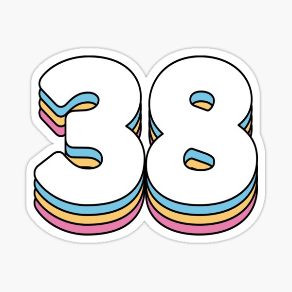  38 Number Sticker For Sale By HanakiArt Redbubble