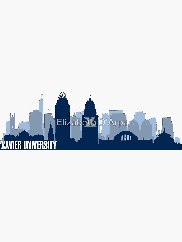 "Xavier University Cincinnati Skyline" Sticker for Sale by artbykeely ...