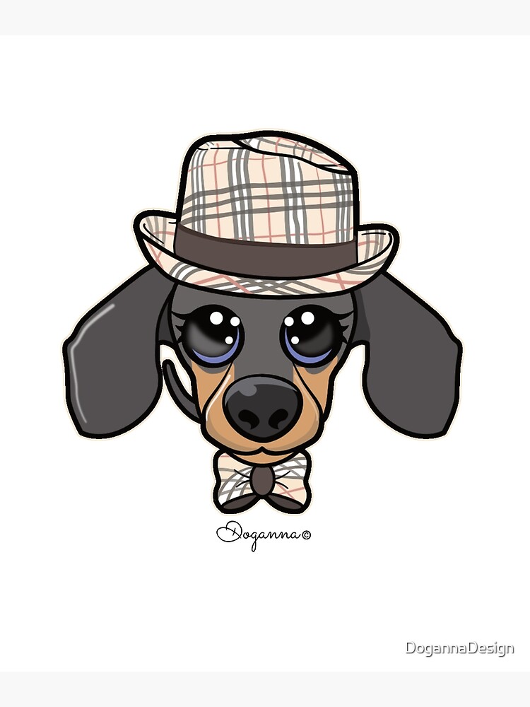 "Hatty Dachshund - Doganna Design" Poster by DogannaDesign | Redbubble