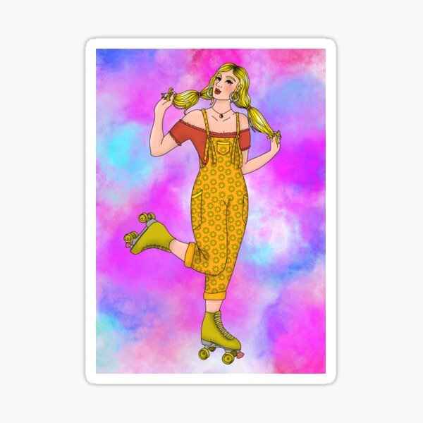 "Sunny Days Roller Girl" Sticker for Sale by MadeByGrr | Redbubble