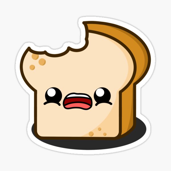 "Cute Cartoon Bread || Half Eaten Toast || Toast" Sticker for Sale by ...