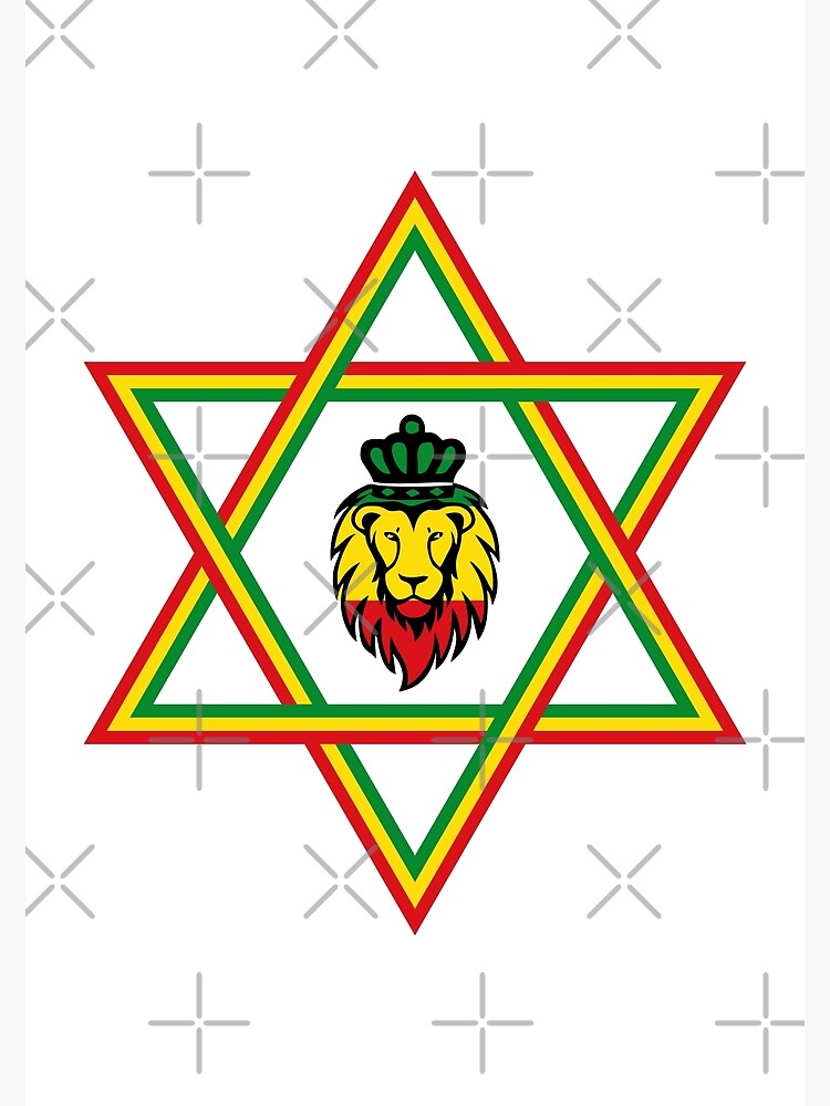 "Rasta Lion Of Judah Star Of David" Poster for Sale by designandclouds ...