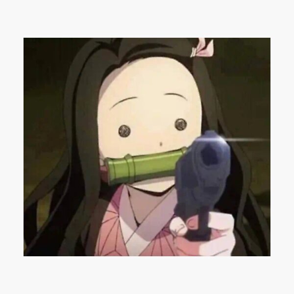 "nezuko gun meme" Photographic Print by kamilesz | Redbubble