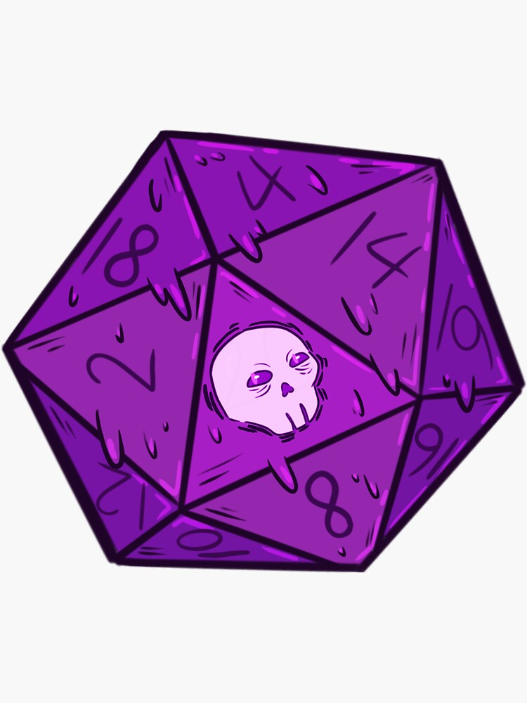 "Purple Lich D20 Tabletop RPG Dice Sticker" Sticker for Sale by ...
