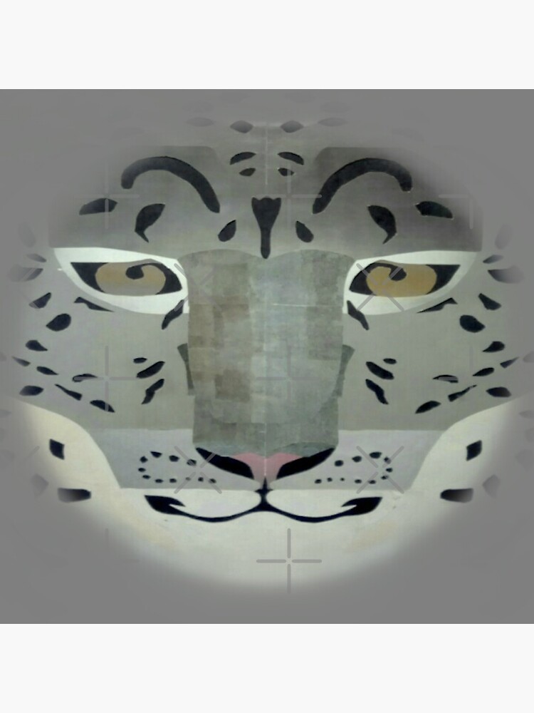 "Snow leopard collage face" Sticker by glowvim | Redbubble