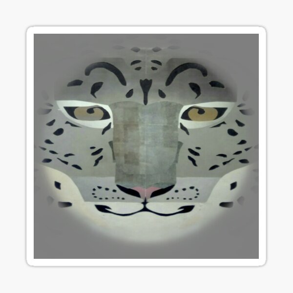 "Snow leopard collage face" Sticker by glowvim | Redbubble