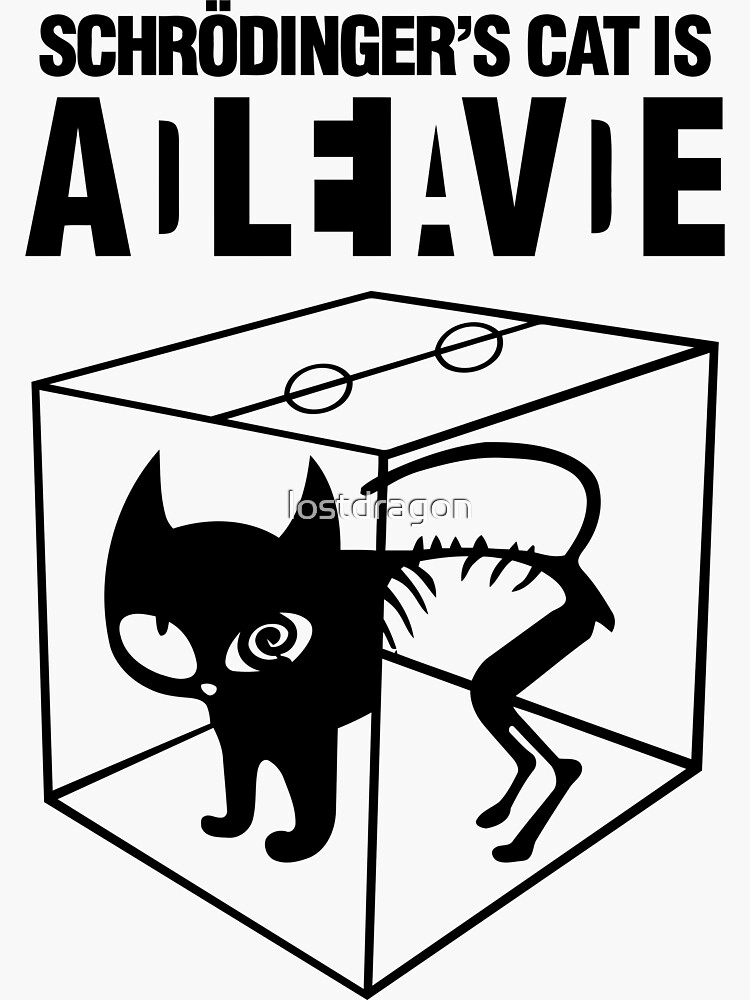 "Schrodinger Cat" Sticker for Sale by lostdragon | Redbubble