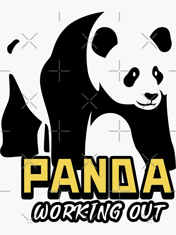 "Panda Working Out" Sticker for Sale by infazbdeen | Redbubble