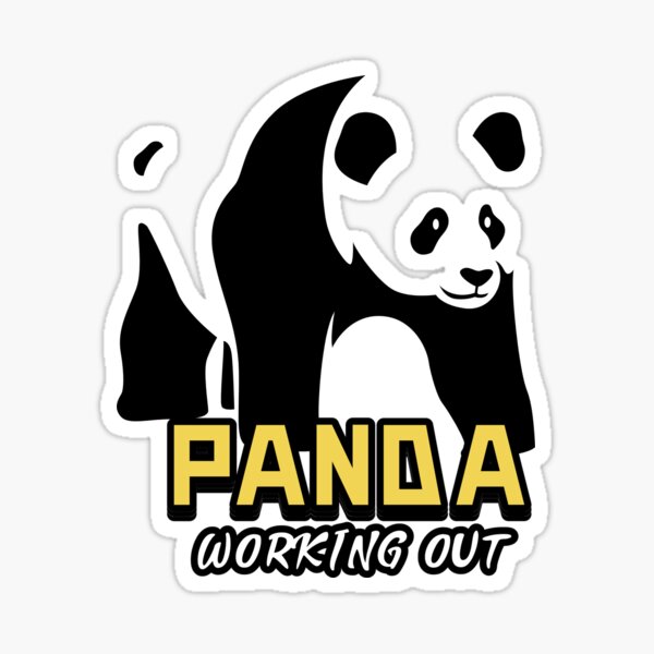 "Panda Working Out" Sticker for Sale by infazbdeen | Redbubble