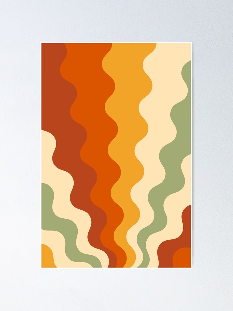 "70s Retro Groovy Lines Seamless Pattern" Poster for Sale by ...