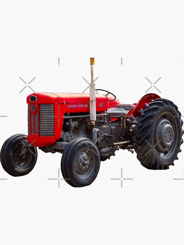 "Red vintage tractor" Sticker for Sale by Millysuewood | Redbubble