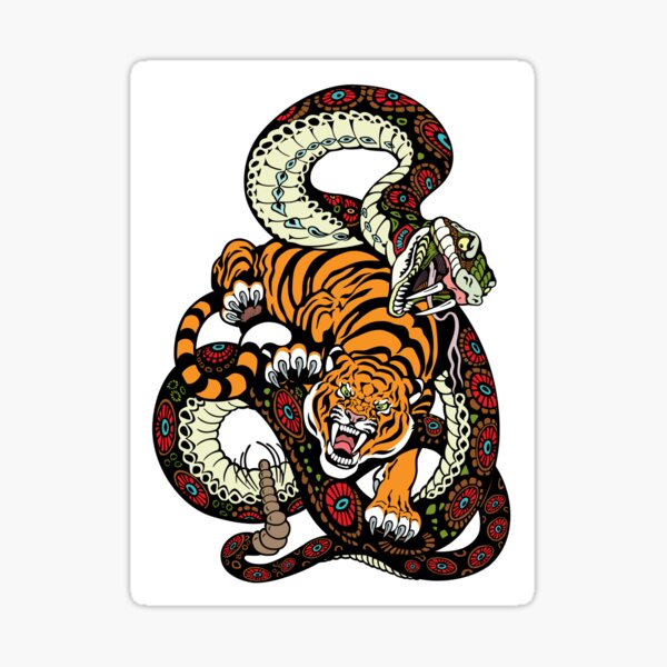 "Tiger and slap tattoo" Sticker for Sale by TomBain | Redbubble