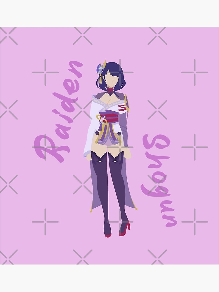 "Raiden Shogun Genshin Impact Flat Graphic" Canvas Print for Sale by ...