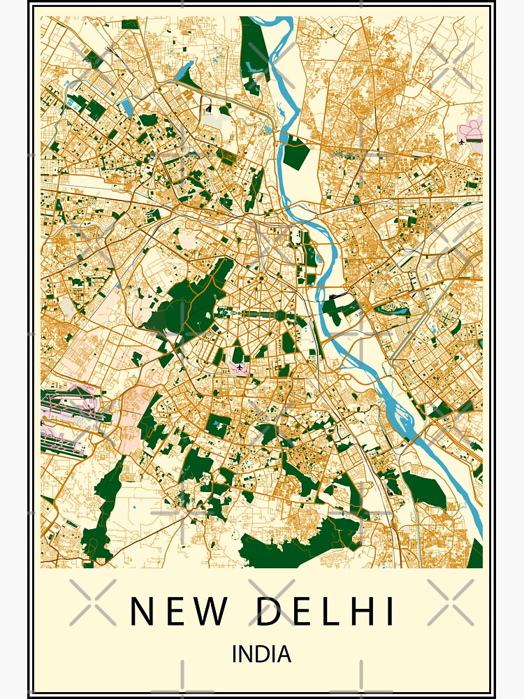 "Delhi map" Sticker for Sale by PostersProf1 | Redbubble