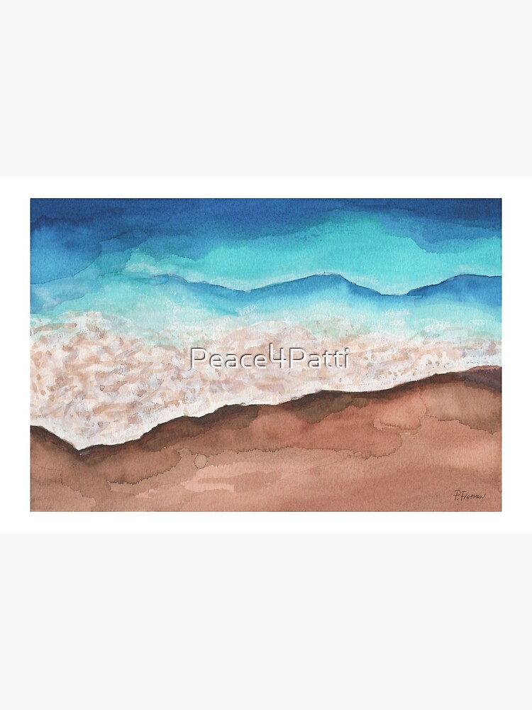 "Coastal Shoreline Original Art Watercolor Painting" Poster by ...