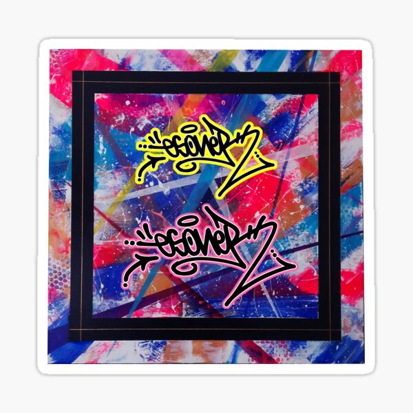 "COLOURED TAGS OF ESONE ABSTRACT URBAN GRAFFITI STREET STYLE" Sticker ...