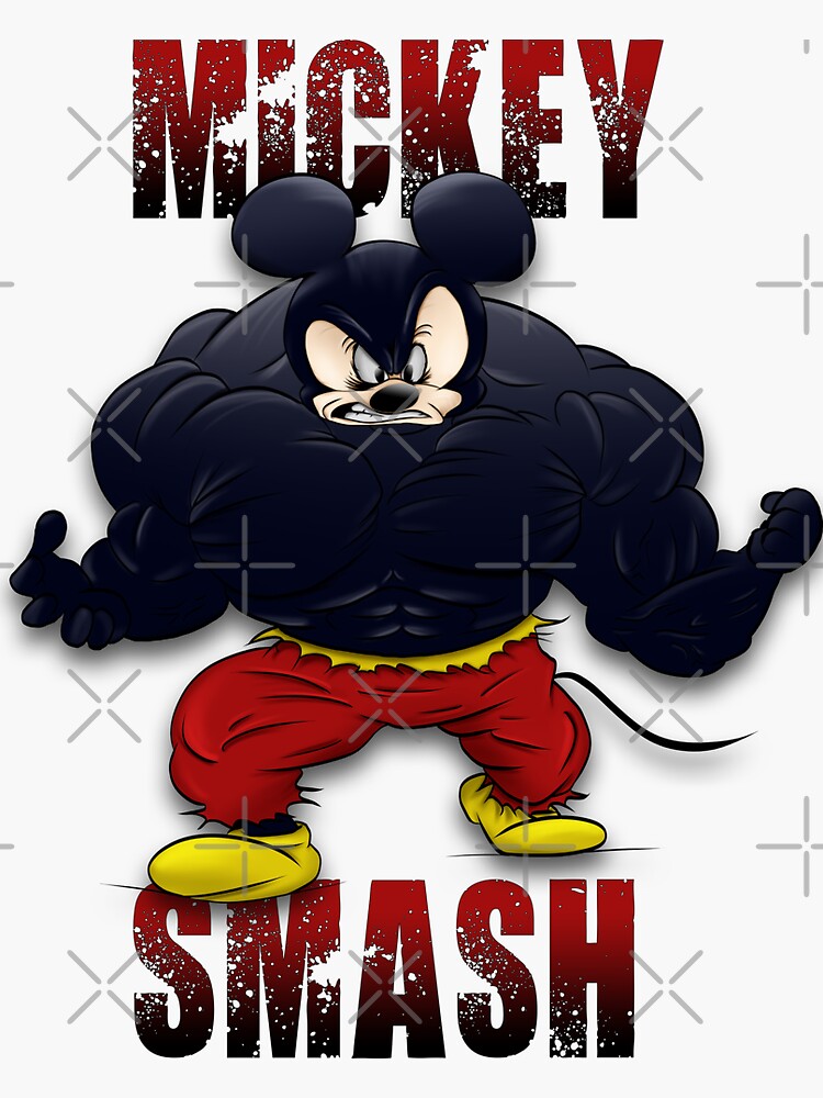 "Muscular Micky Smash Fanart Design" Sticker for Sale by Genjitsu-Art ...