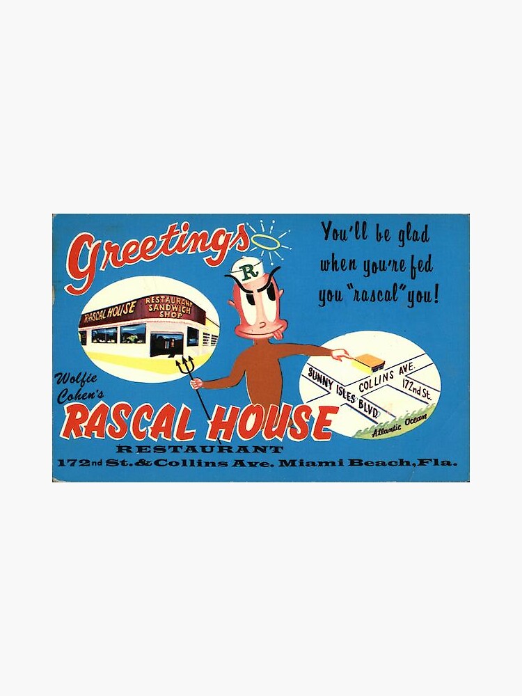 "Rascal House Devil Postcard" Sticker for Sale by WeFLVintage | Redbubble