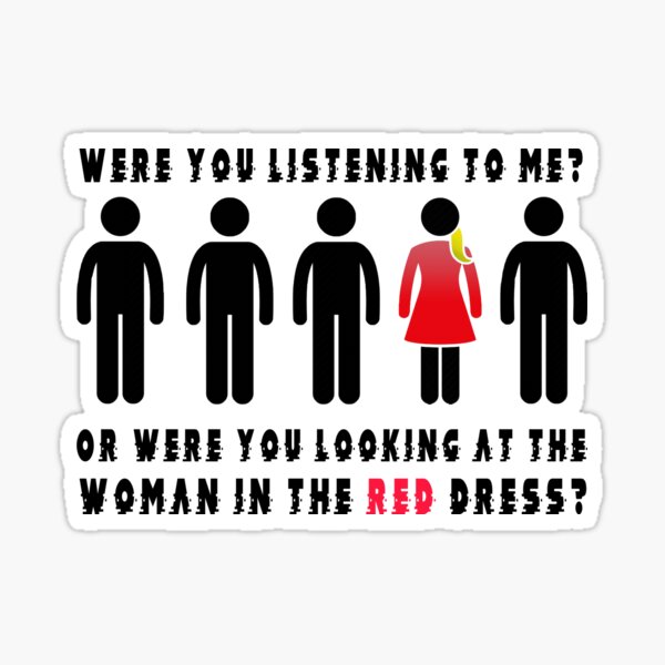 "Woman In The Red Dress" Sticker for Sale by Movie-Takedown | Redbubble