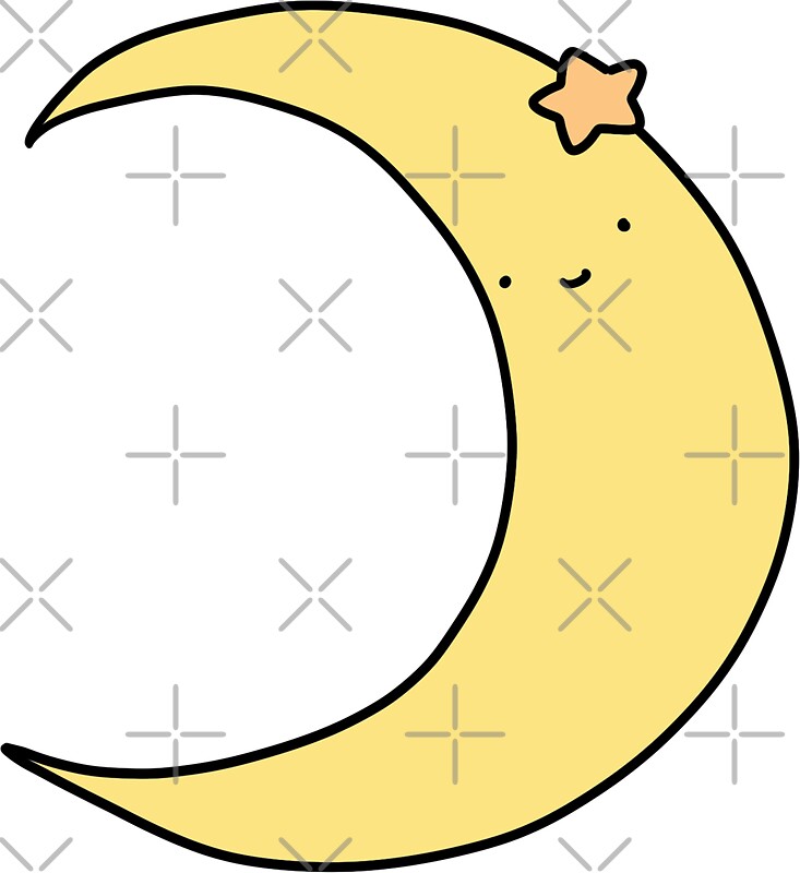 "Cute Crescent Moon" Stickers by SaradaBoru | Redbubble