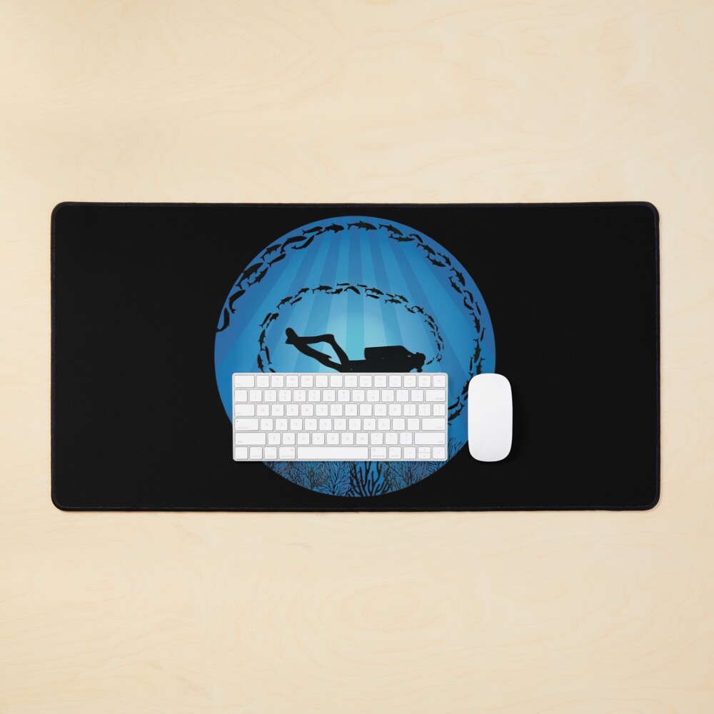 "Deep Water Diver Fish Shoal" Sticker for Sale by TheInkElephant ...