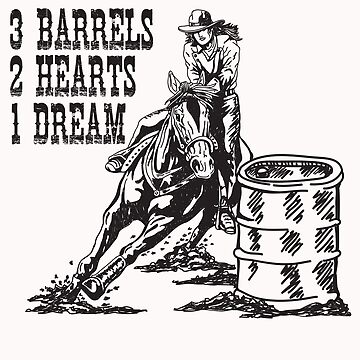 "3 Barrels 2 Hearts 1 Dream Barrel Racing Racer" Sticker for Sale by ...