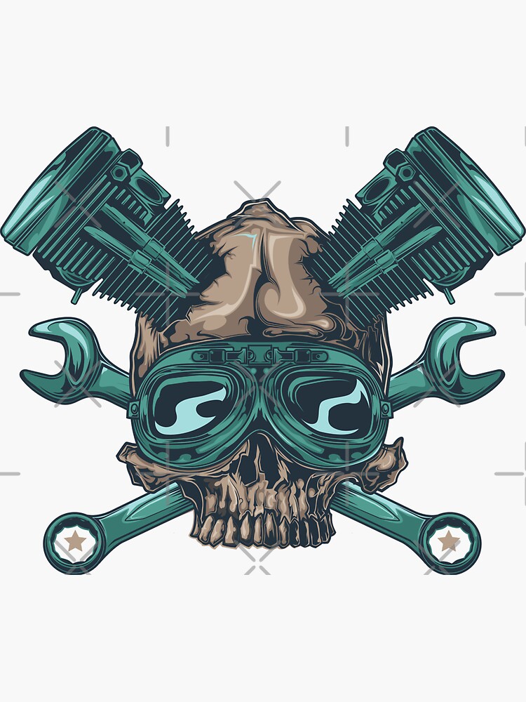"Skull engine" Sticker for Sale by FirstImpact | Redbubble