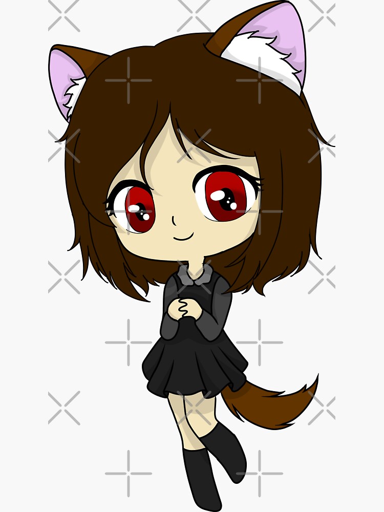 "gacha wolf girl chibi" Sticker for Sale by EveryCuteThings | Redbubble