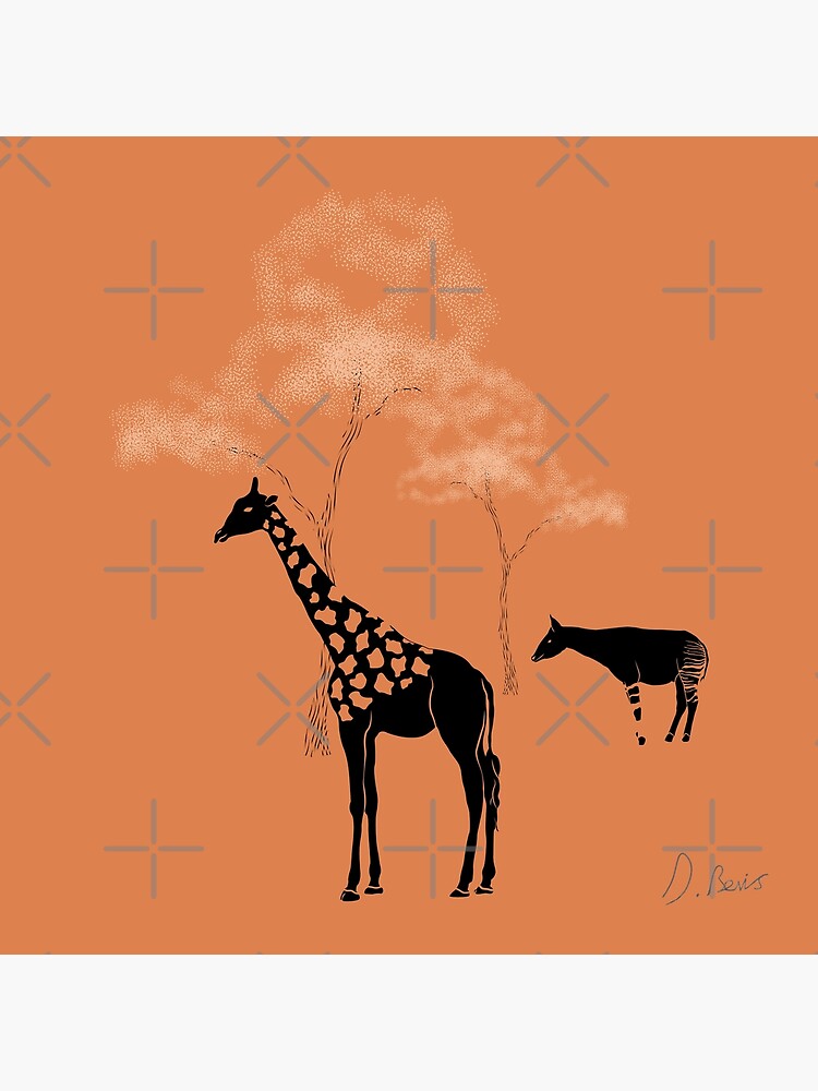 "Giraffe & Okapi Animal Print Pattern ~ SUNSET PALETTE" Photographic ...