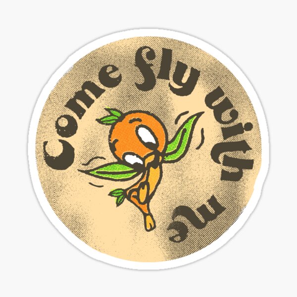 "Retro Orange Bird - come fly with me!" Sticker for Sale by ...