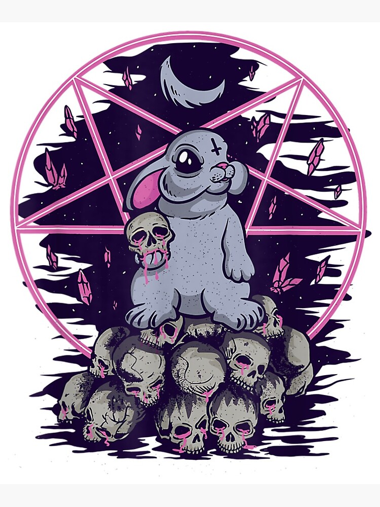 "Kawaii Pastel Goth Cute Creepy Evil Demonic Rabbit Halloween" Art ...