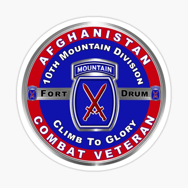 "10th Mountain Division Afghanistan Combat Veteran" Sticker for Sale by ...