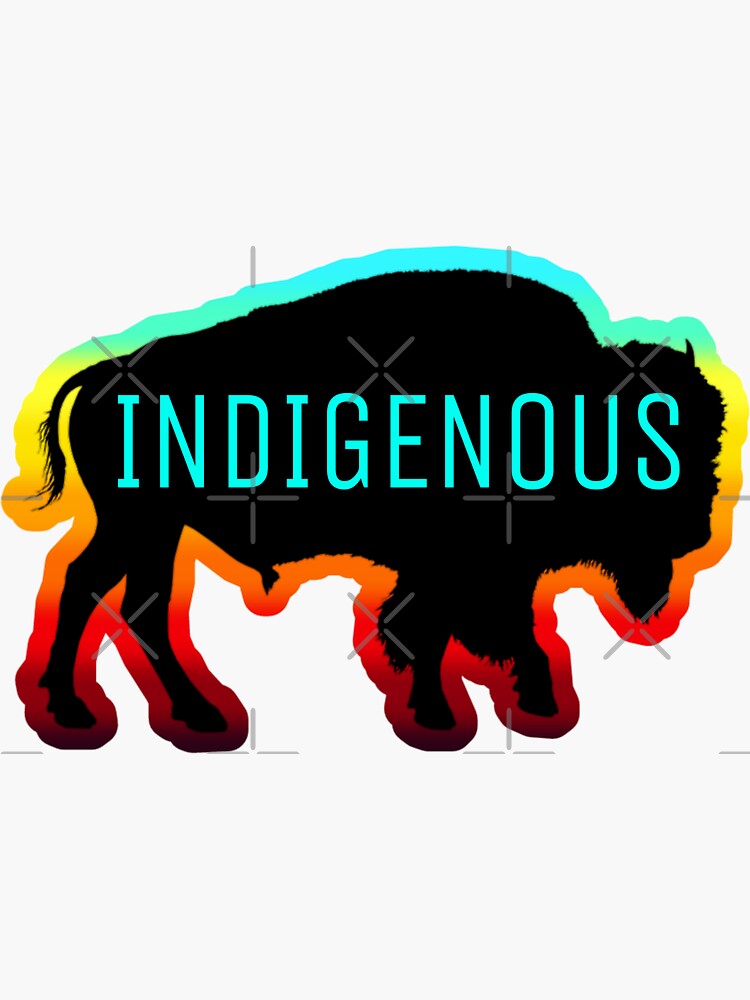 "Indigenous Buffalo Design" Sticker for Sale by Shuina | Redbubble