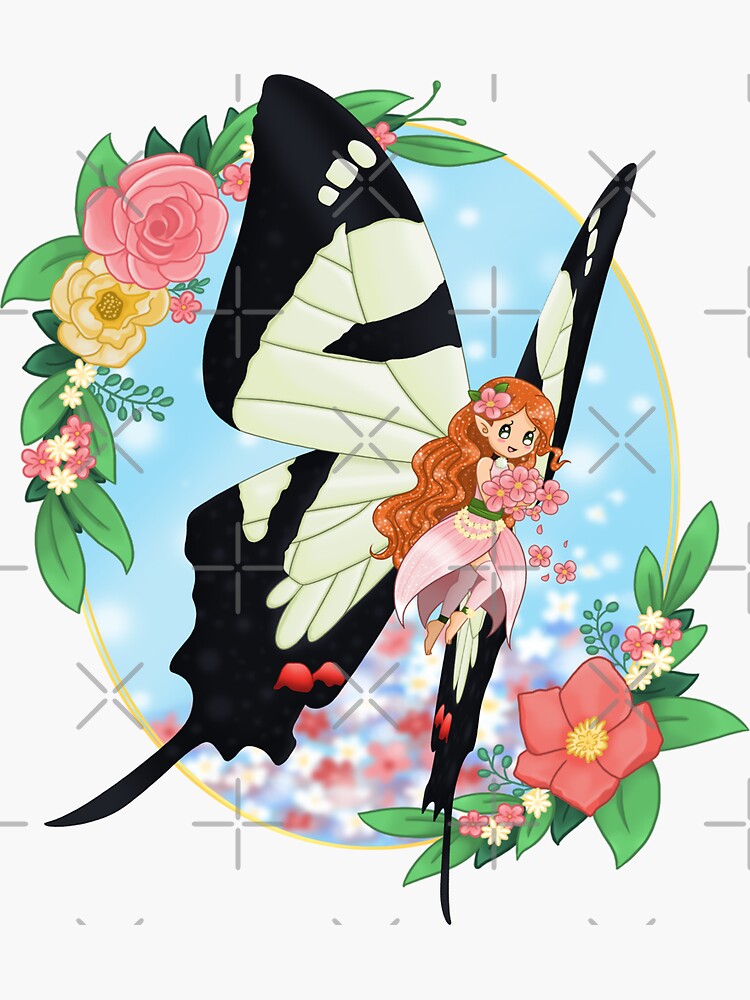 "White Butterfly Fairy" Sticker by MoonSugarWagon | Redbubble