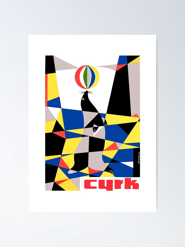 "1960 POLAND Cyrk Seal Circus Poster" Poster for Sale by retrographics ...