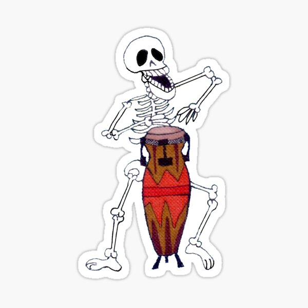 "Original Art - Skeleton Musician Drummer on Conga Drum, Tumbadora ...