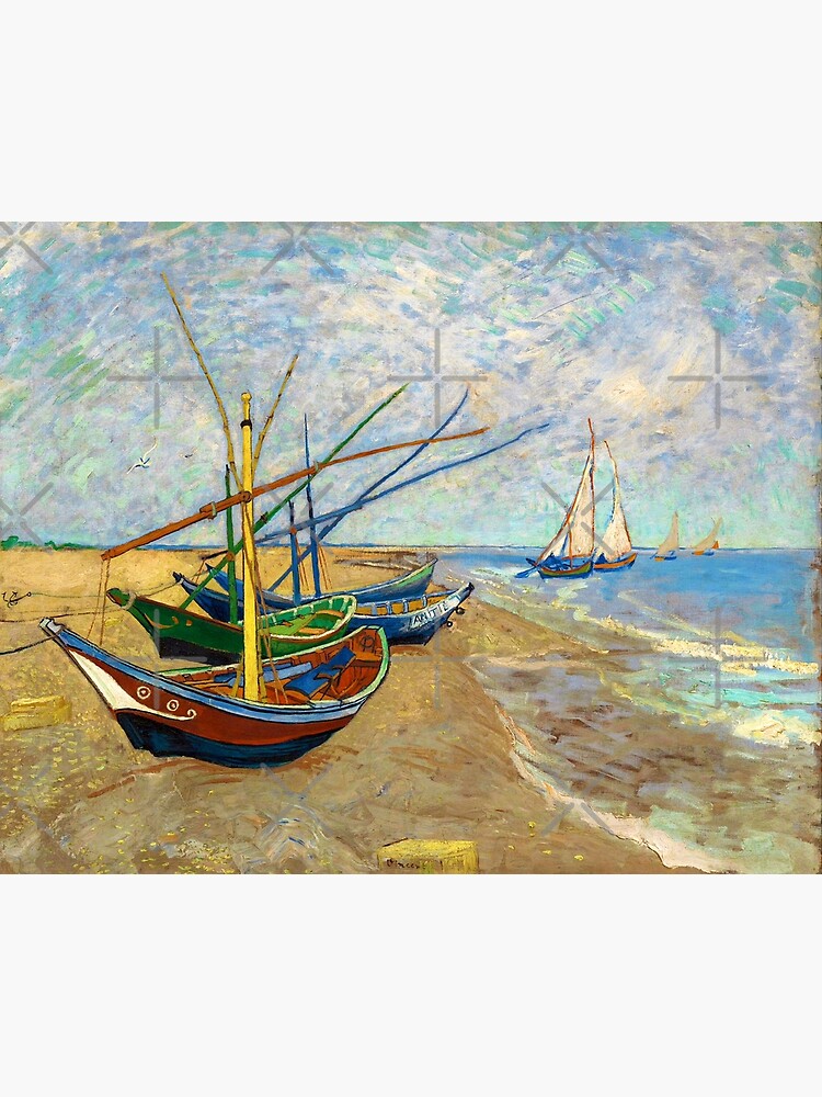 Vincent Van Gogh "Fishing Boats on the Beach at Saintes-Maries" Premium ...