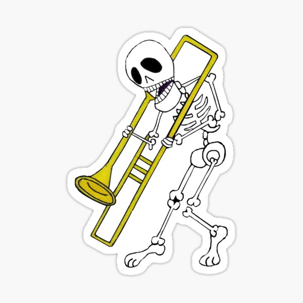 "Original Art - Skeleton Musician Playing SlideTrombone, Trombonist ...